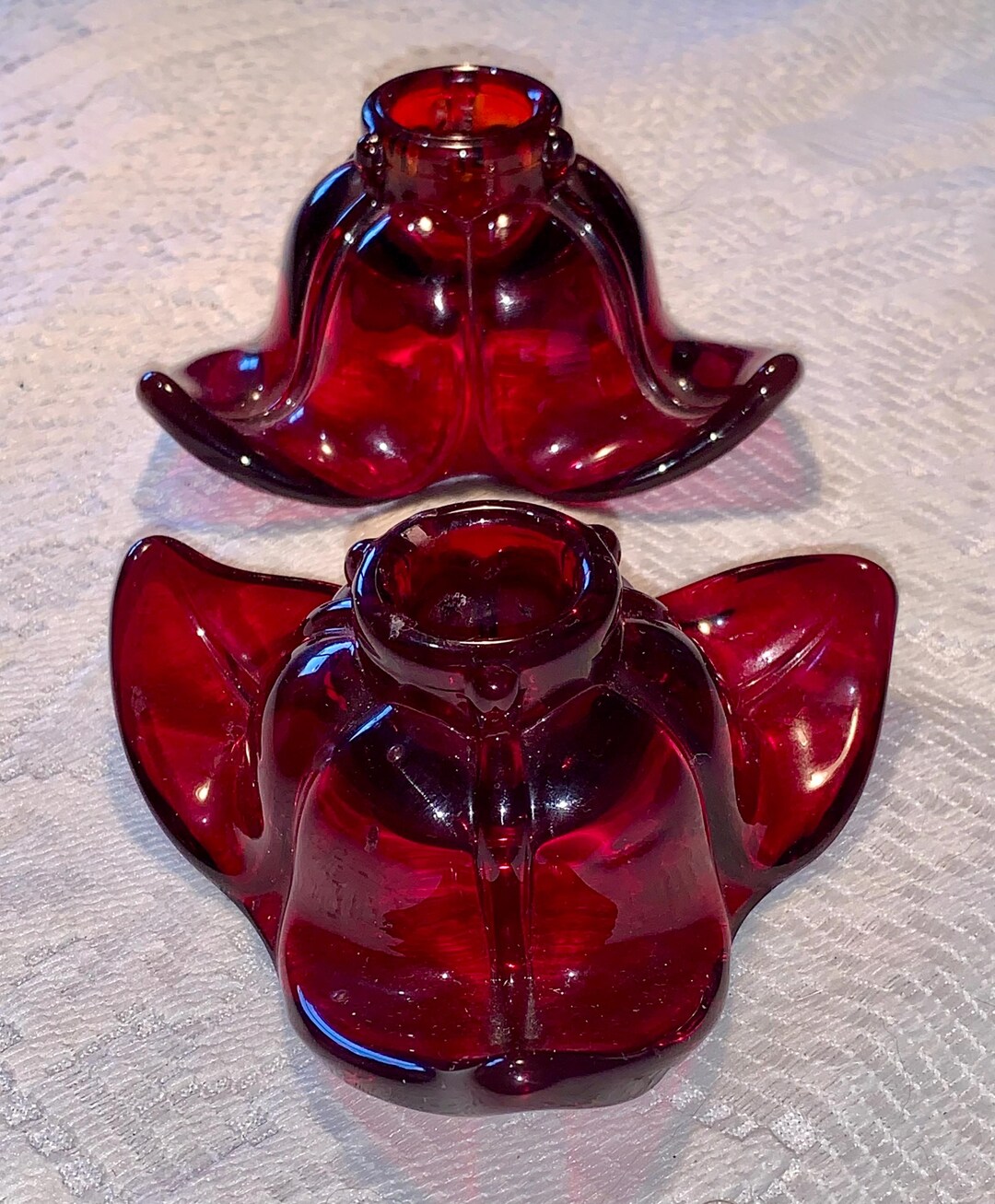 Vintage 1930s Ruby Red Duncan & Miller #71 American Way Leaf Candle ...