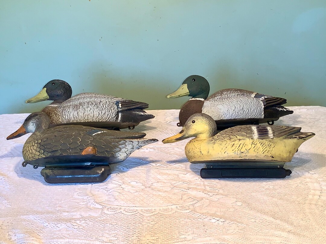 Vintage Hunting Ducks Life Like Size Floating Duck Decoys Four (4) to ...