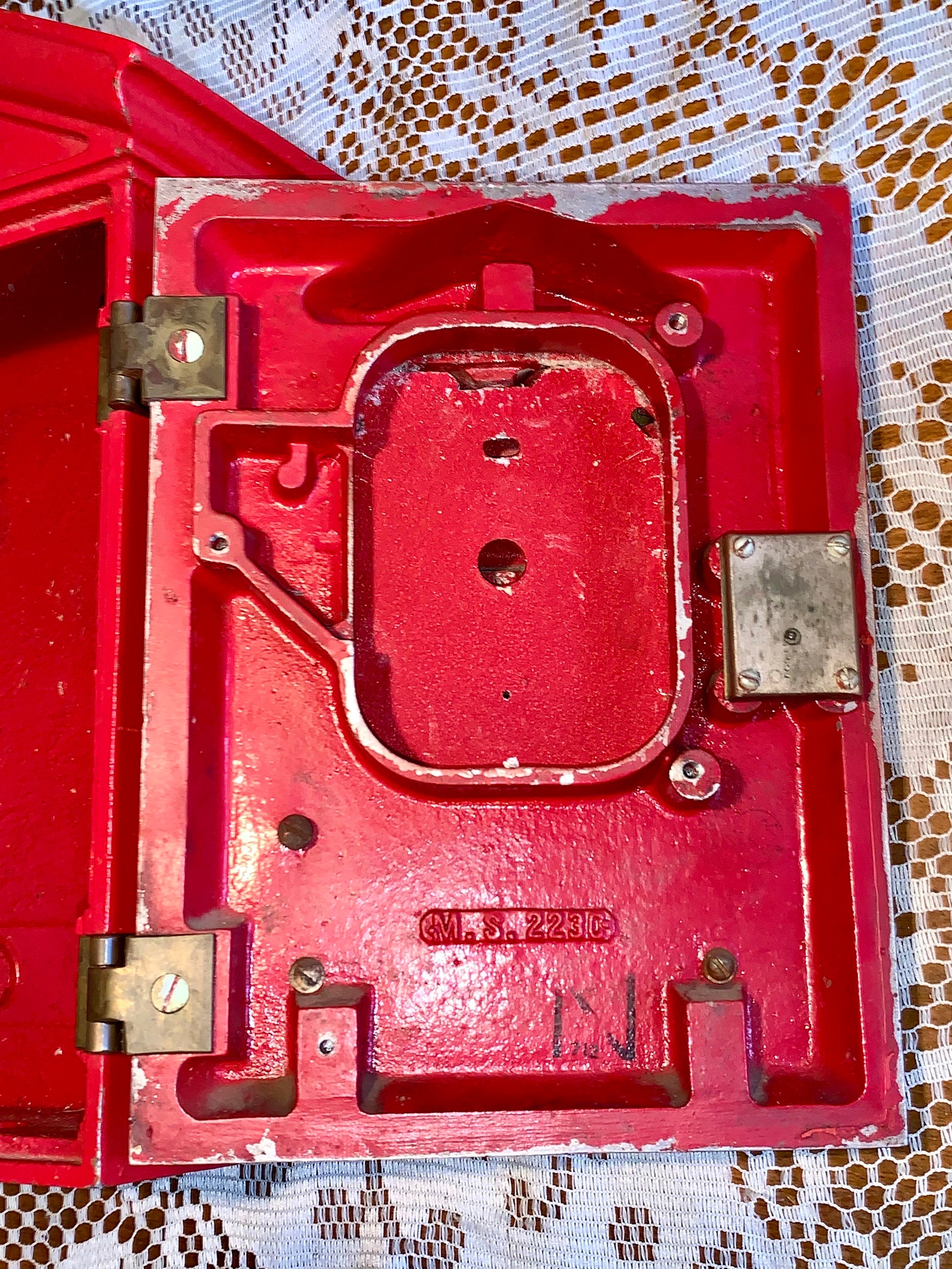 Vintage Northern Electric Red Metal Pull Down Fire Alarm Box With KEY ...