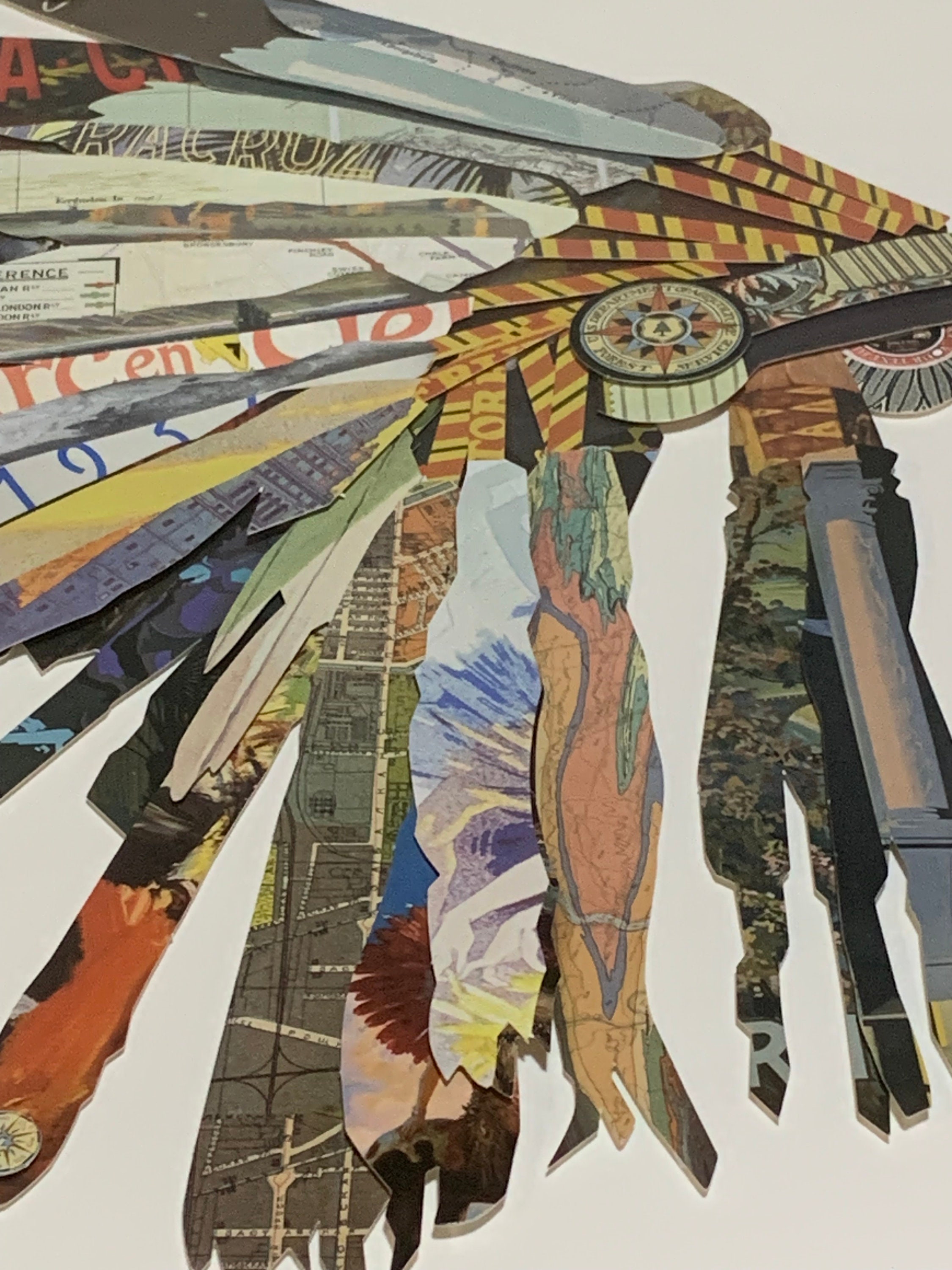 1980s 3D Collage Art-large 32 by 24 Entitled war Bonnet - Etsy