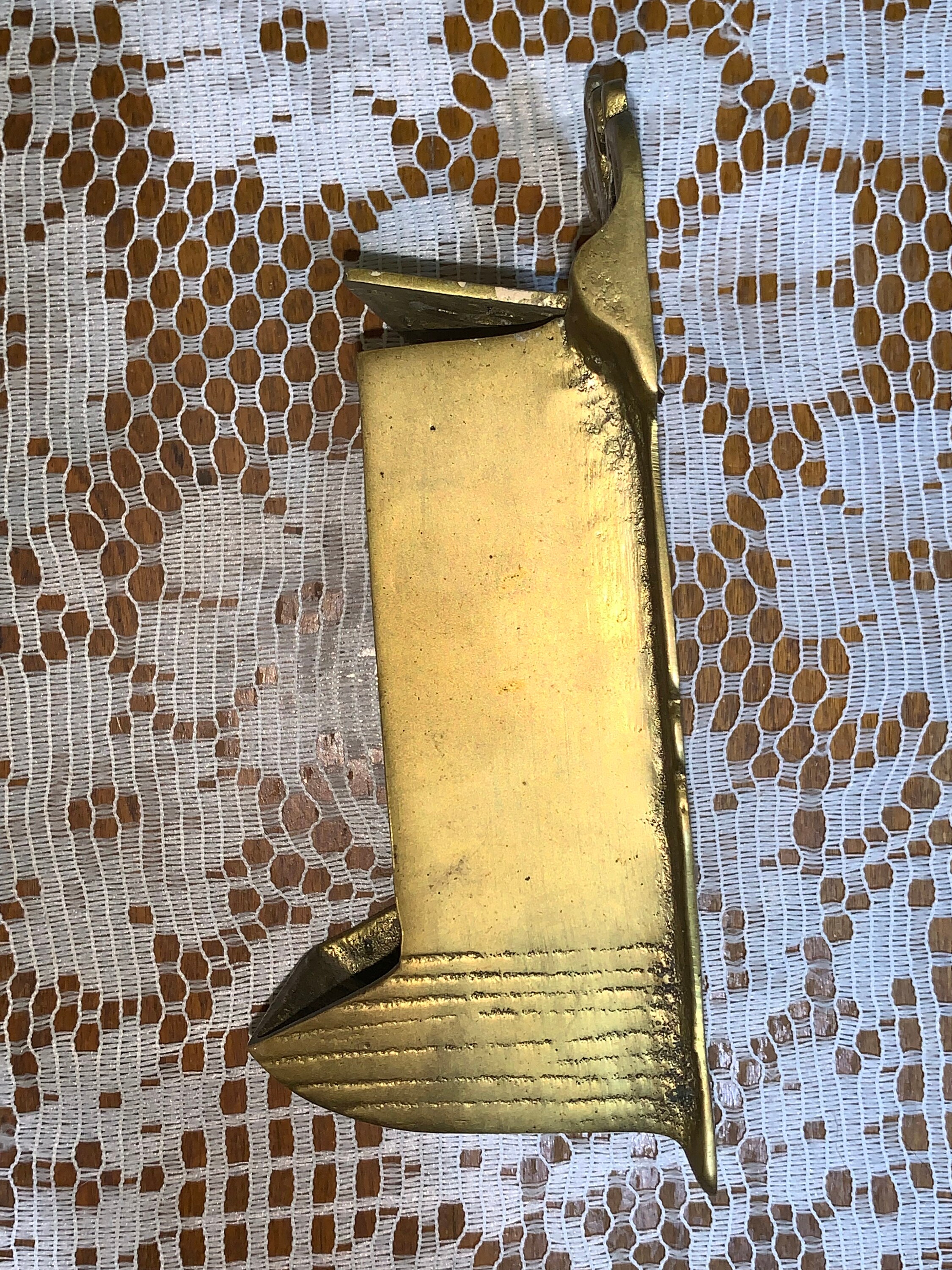 Vintage 1970s Solid Brass Ornate Filigree Match Stick Holder With Cubby ...