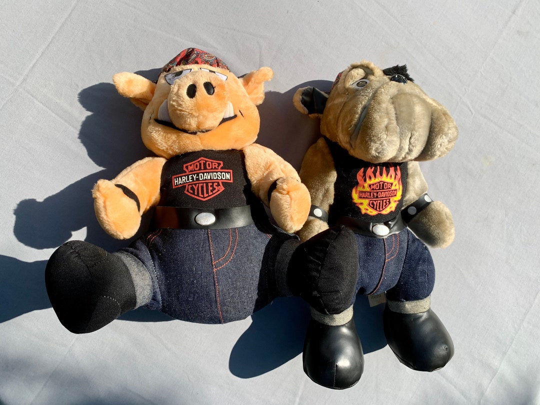 Vintage 1993 Pair of HARLEY Davidson Licensed Motorcycle Plush Stuffed ...