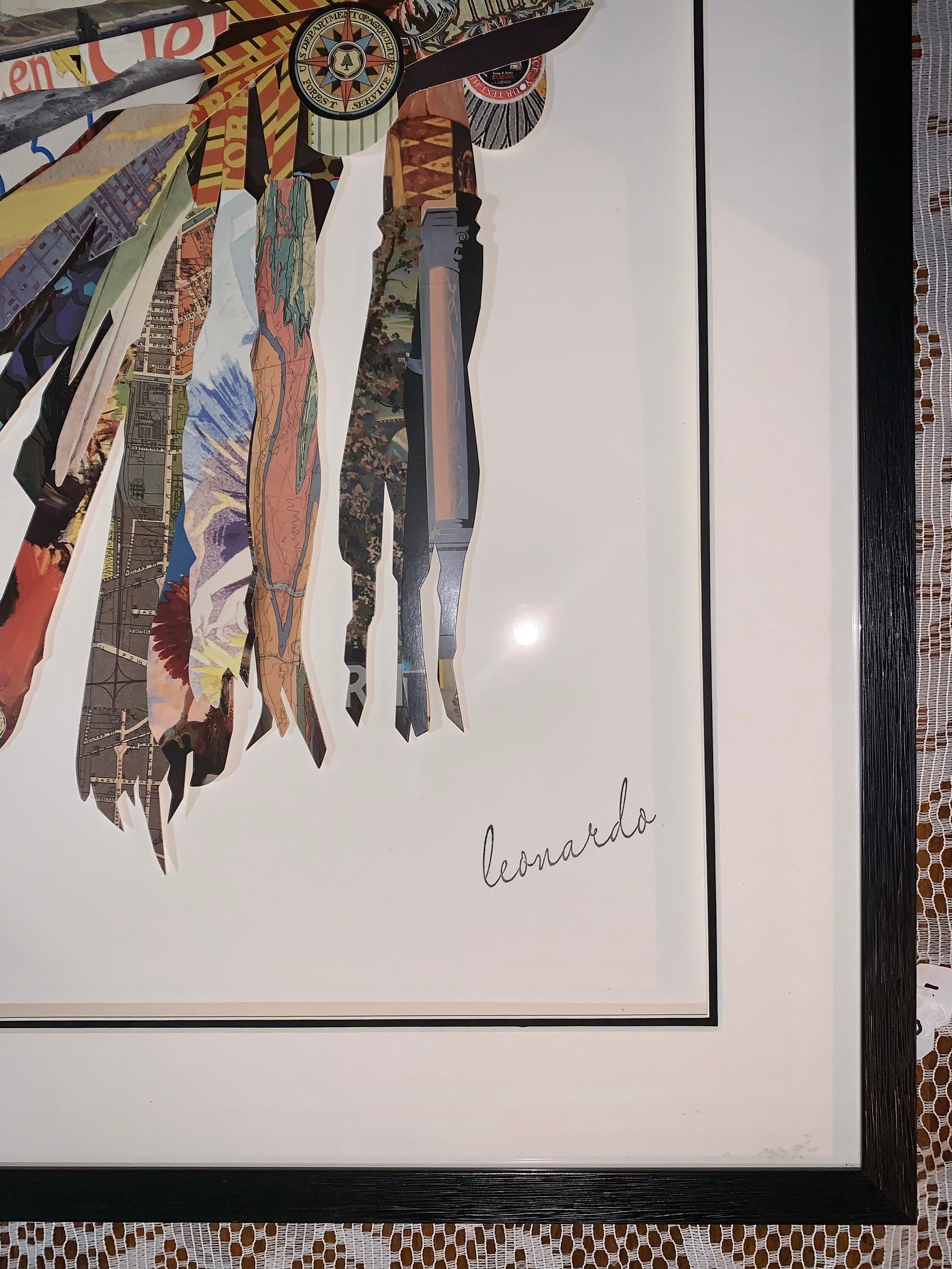 1980s 3D Collage Art-large 32 by 24 Entitled war Bonnet - Etsy