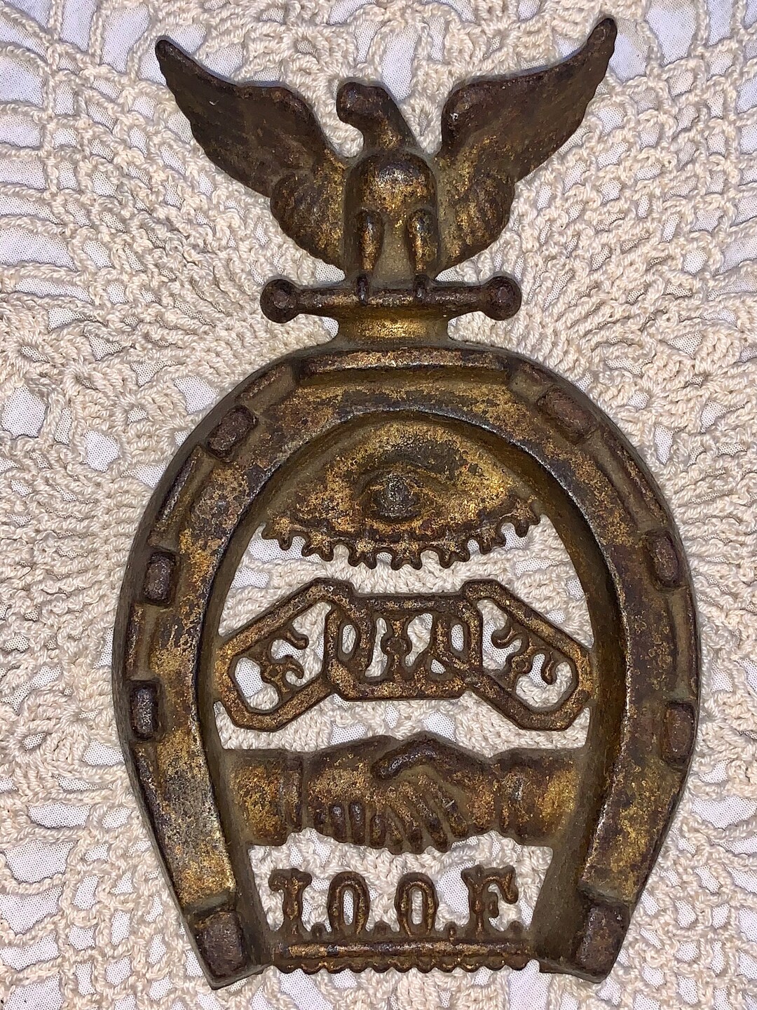 Antique Rare 1920s Odd Fellows Bronze/cast-memorabilia-collectible-hand ...