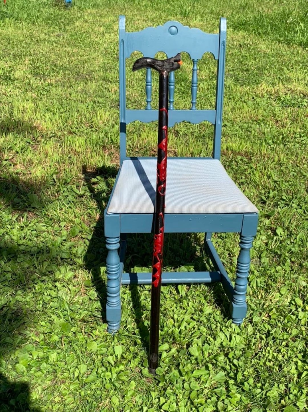Vintage 1970s-dragon Head Wood Cane-black & Red Embossed-i Have 7 ...