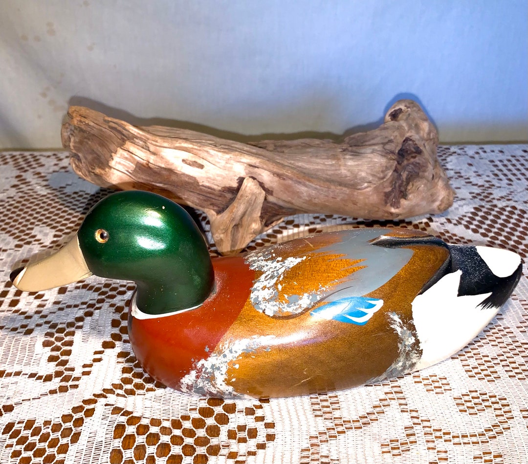 1970s Vintage Hand Painted Large 11” Long Hand Carved From ONE Solid ...