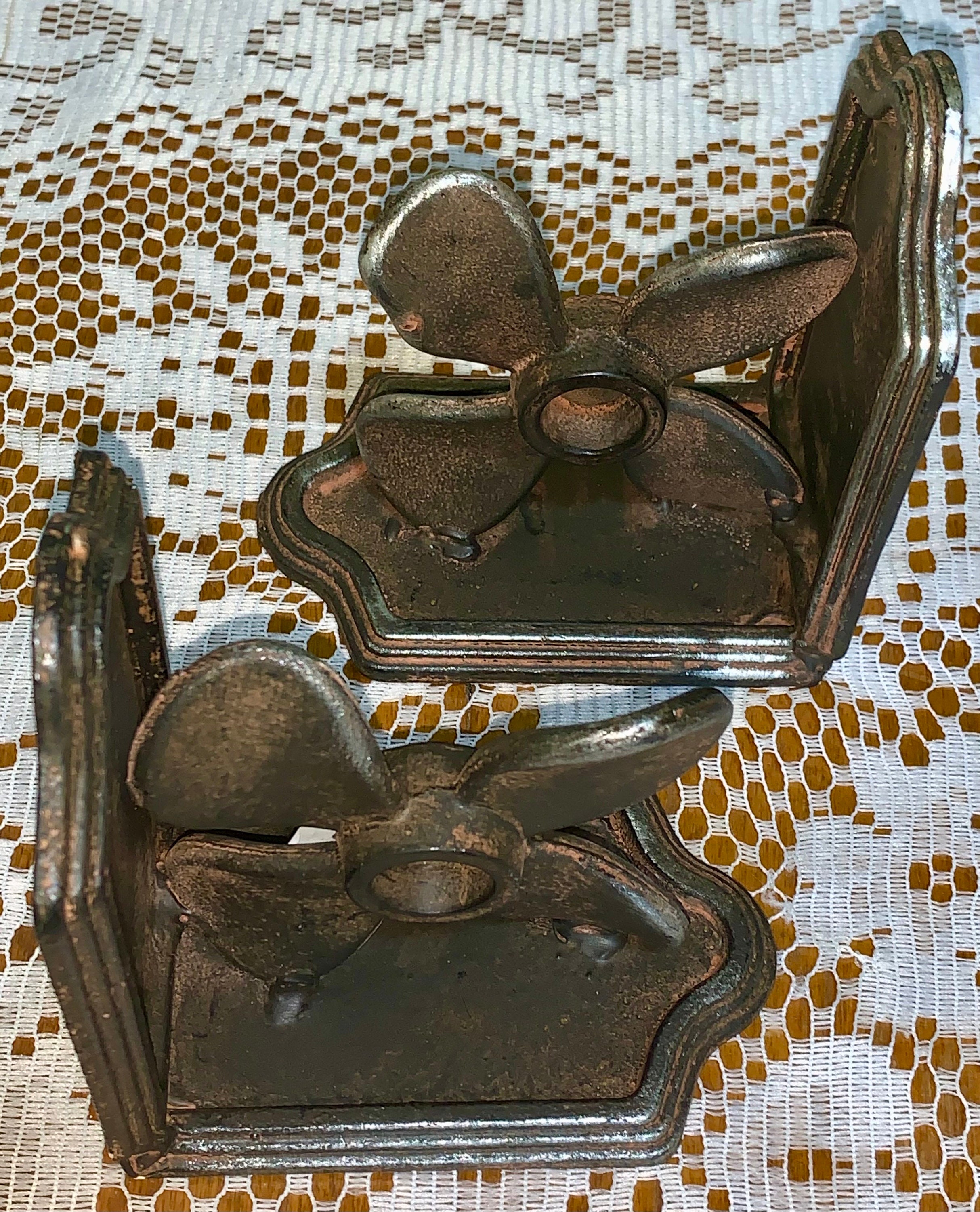 1930s Antique Cast Iron With a Bronze Finish-propeller Book Ends, Book ...