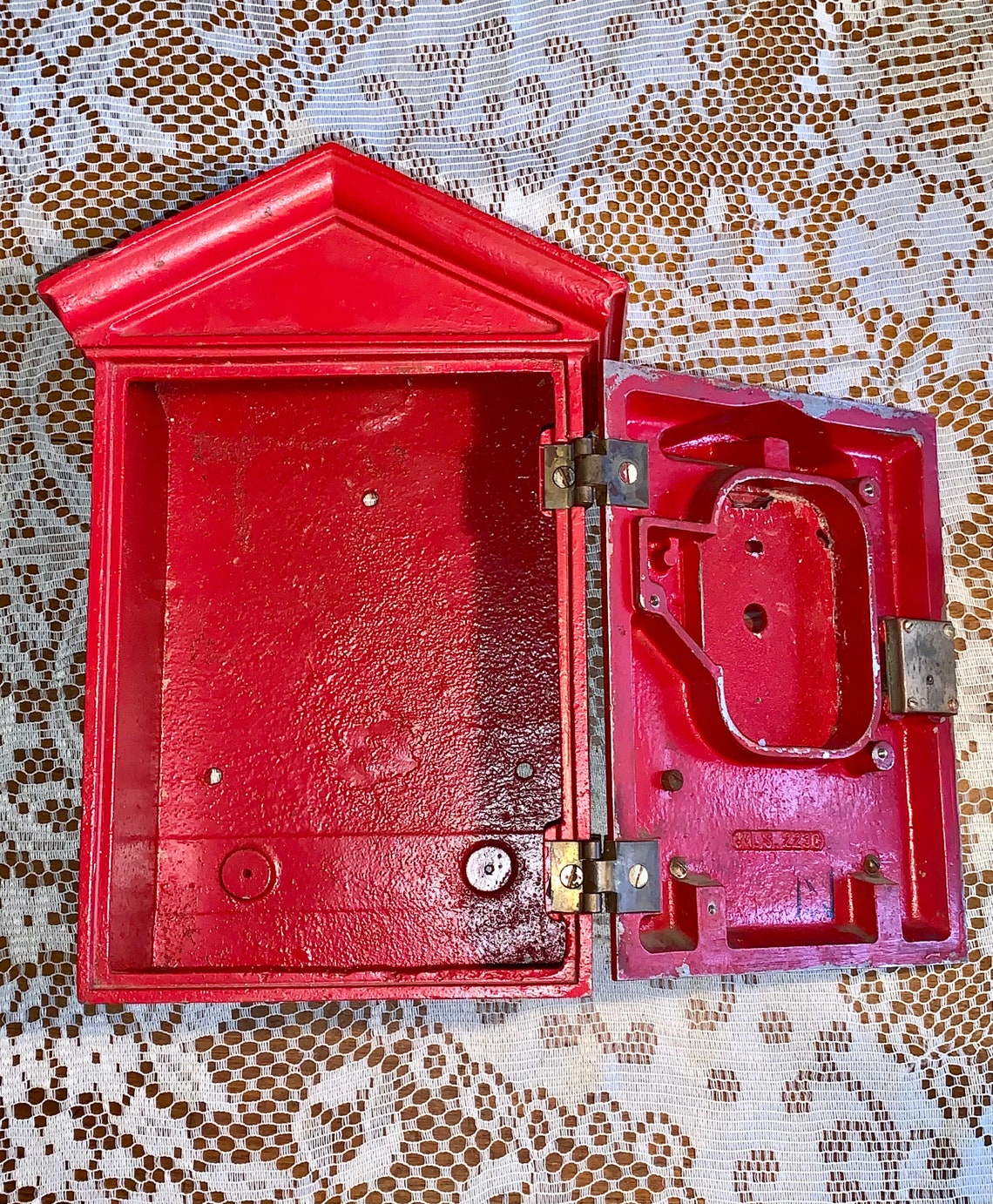 Vintage Northern Electric Red Metal Pull Down Fire Alarm Box With KEY ...