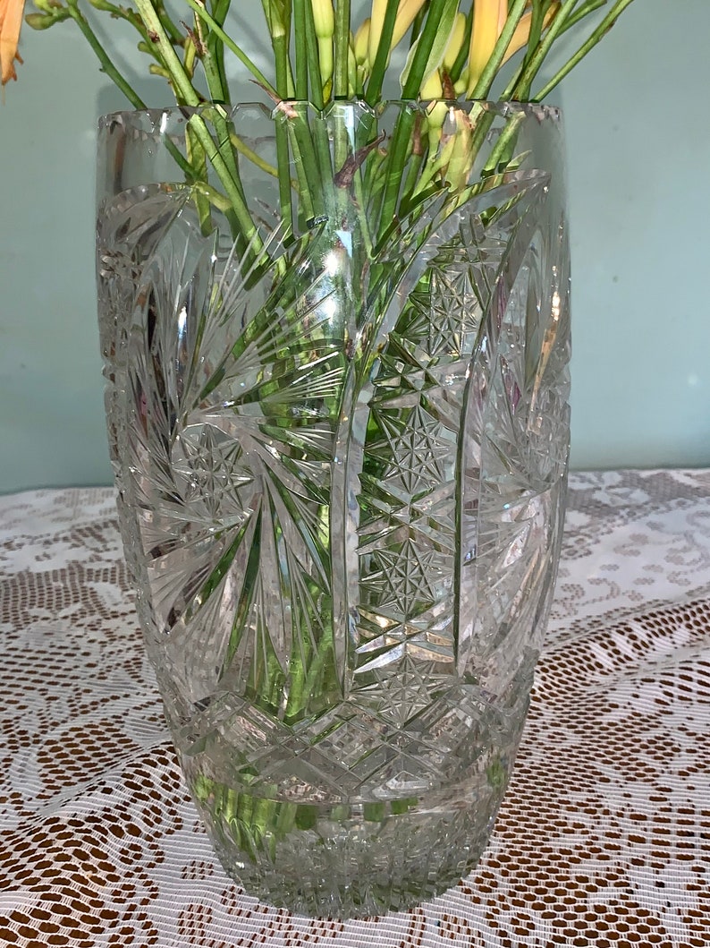 Vintage 1950s Square Sawtooth Rimmed Lead Bohemian Crystal - Etsy