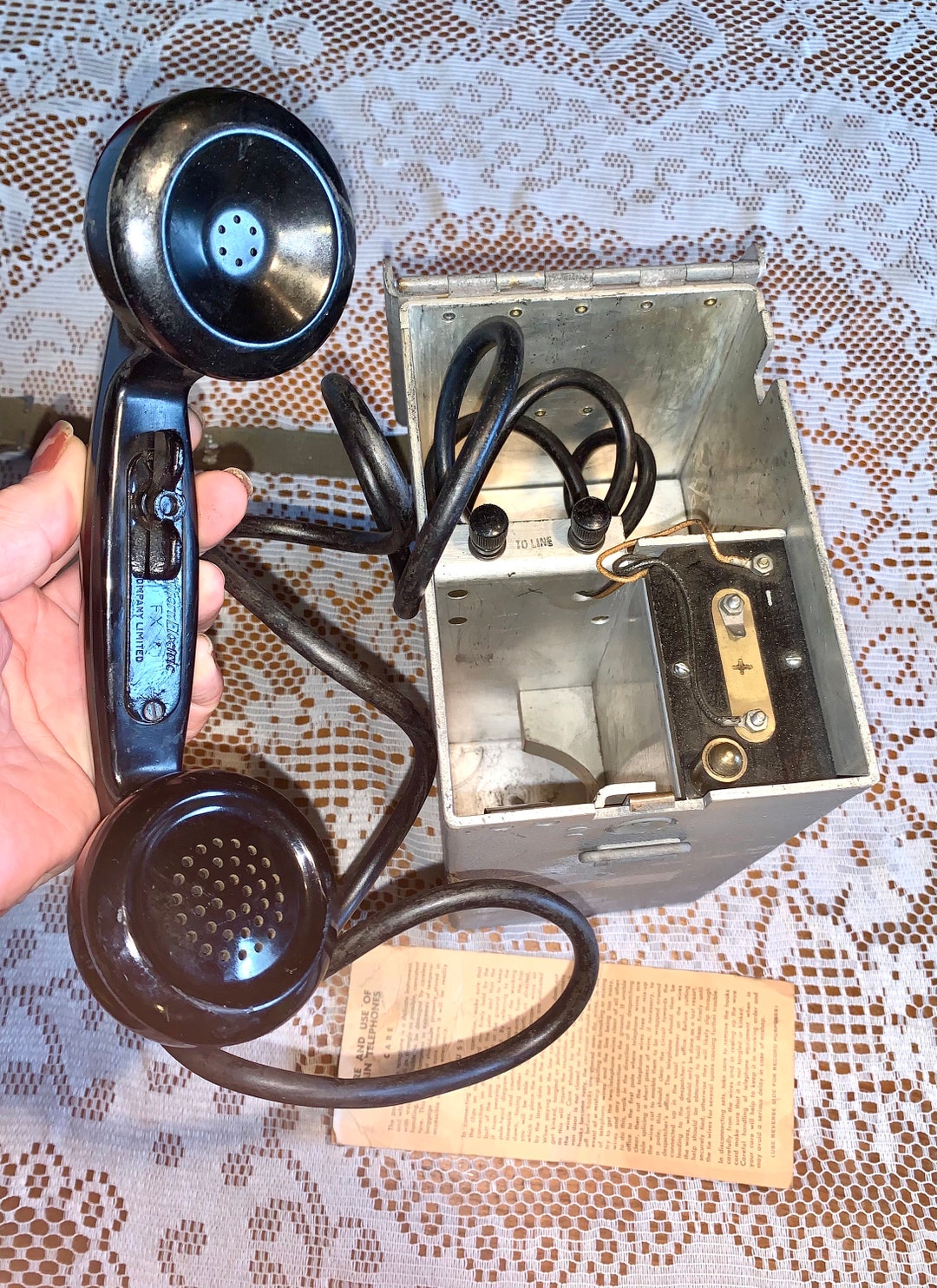 1930s Vintage “CPR” Canadian Pacific Railway Field Telephone in Heavy ...