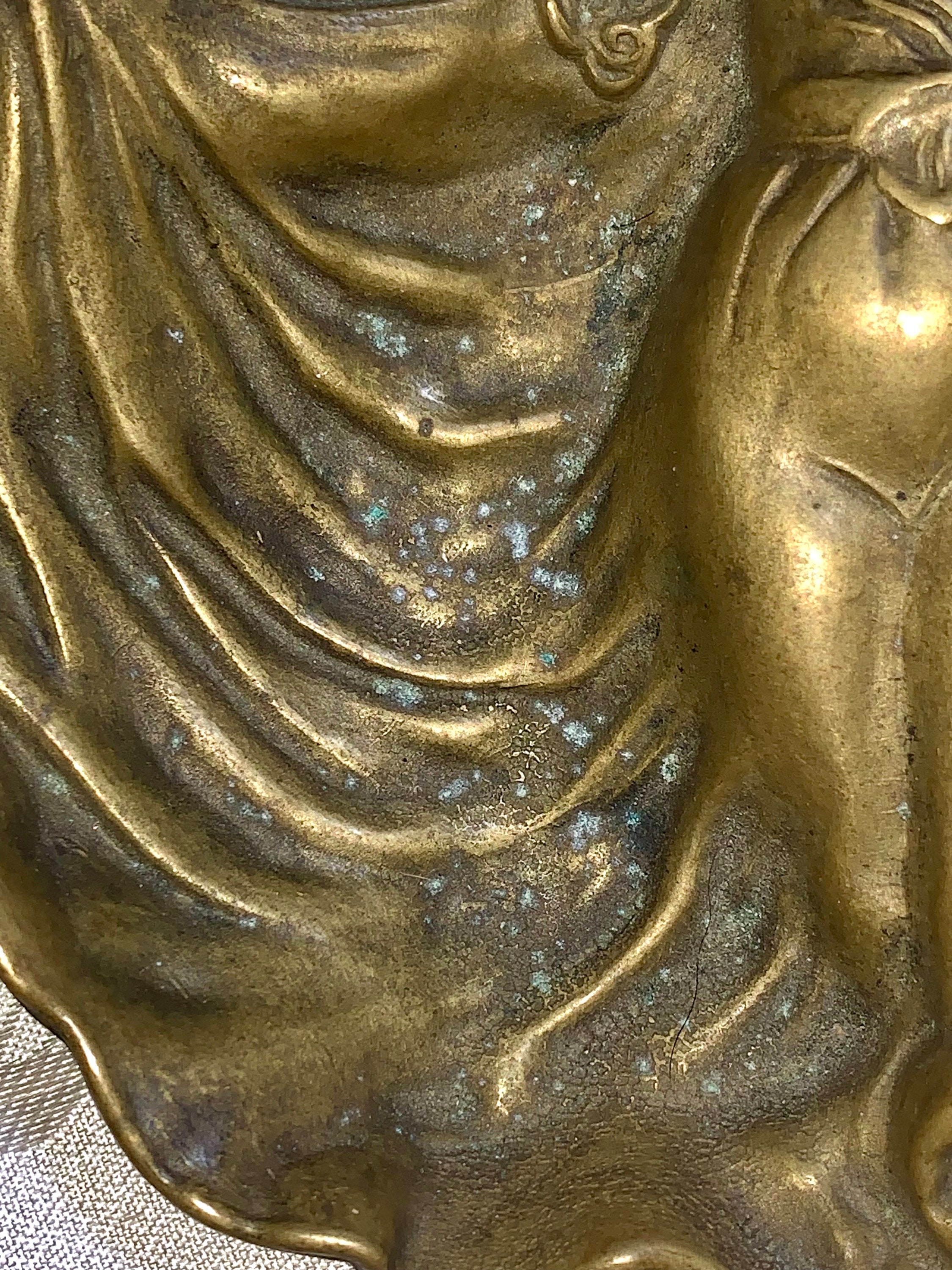 Antique 1920-1930s Golden Bronze Brass Dancing Woman in Vailed Flowing ...