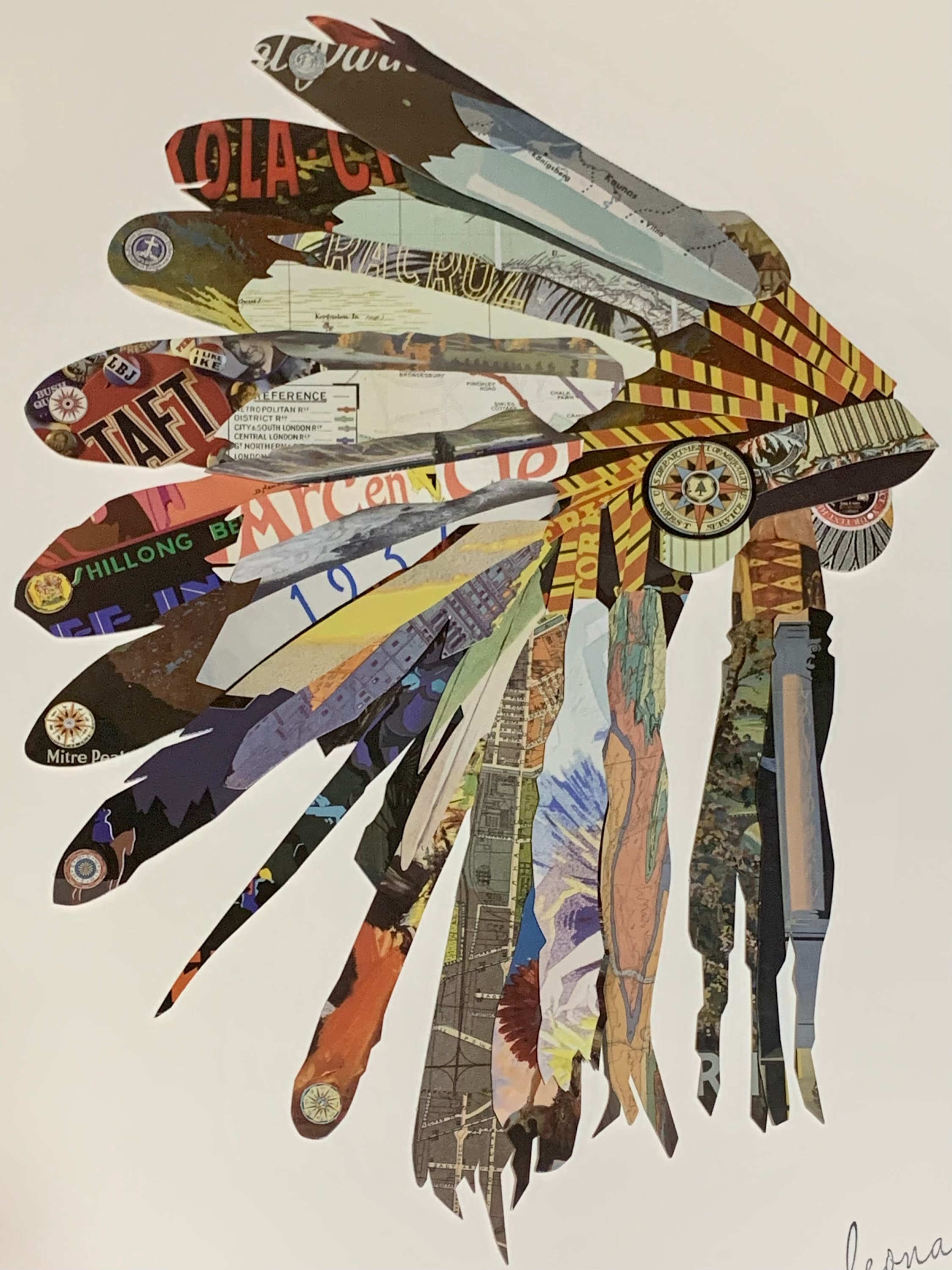 1980s 3D Collage Art-large 32 by 24 Entitled war Bonnet - Etsy