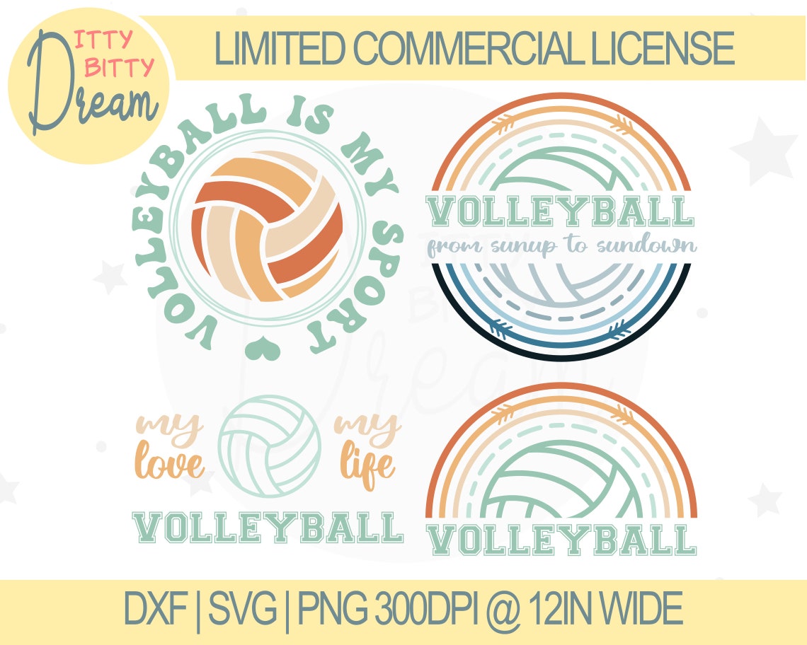 Volleyball Rainbow SVG Bundle, Volleyball Rainbow Png Desin Files, Dxf ...