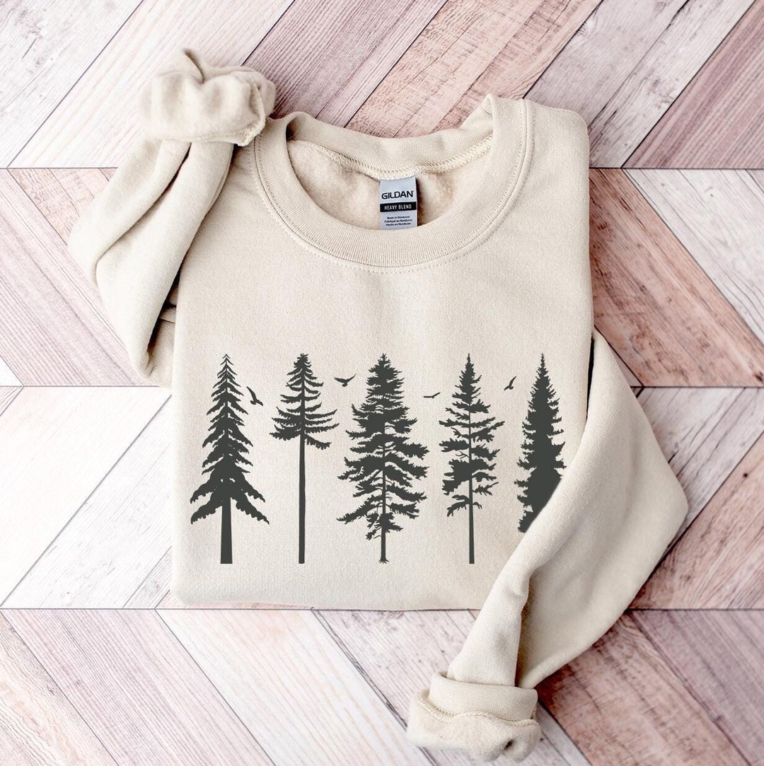 Pine Tree Sweatshirt, Evergreen Trees, Forest Sweatshirt, Trees Sweater ...