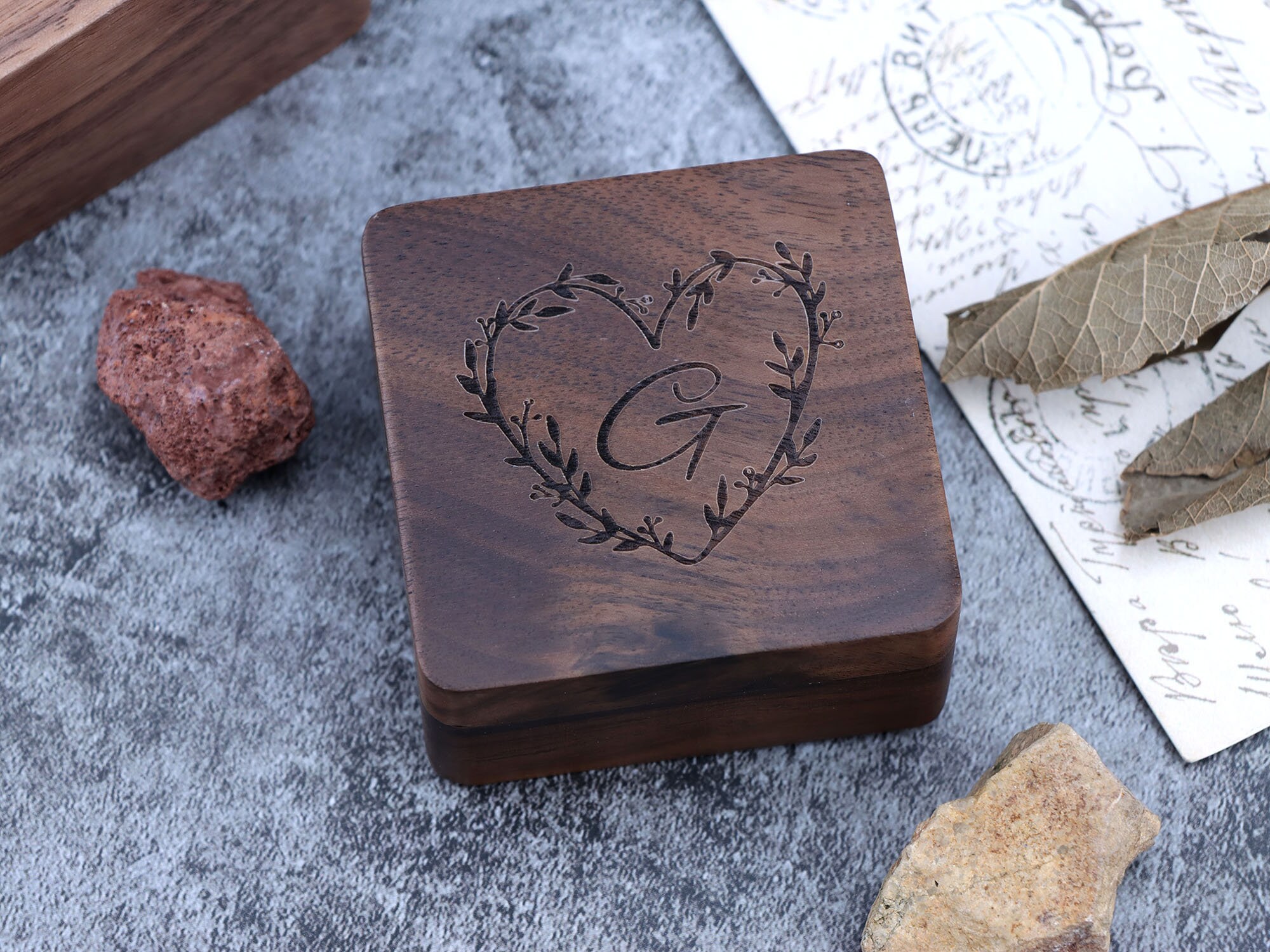 Custom Walnut Wood Jewelry Box Personalized Jewelry Box - Etsy