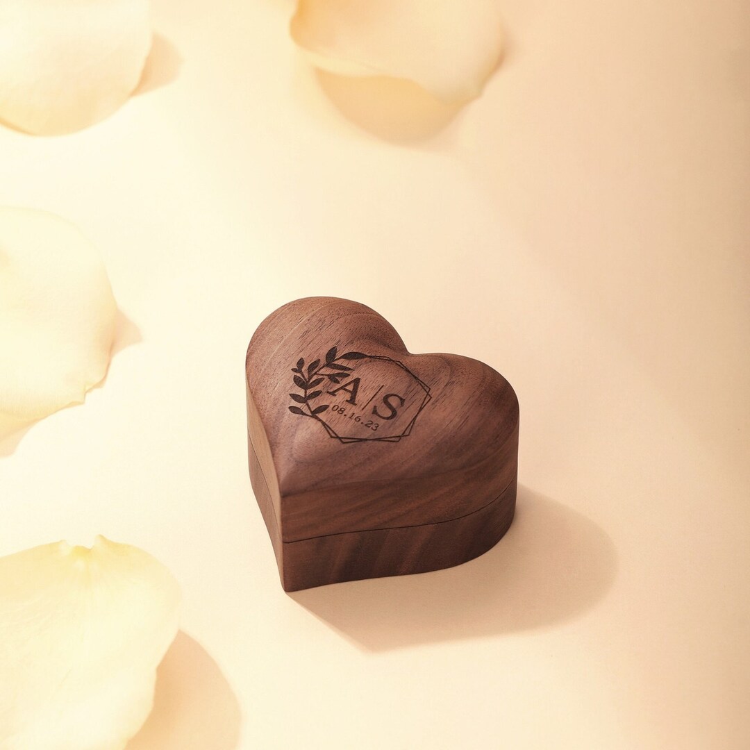 Personalized Wedding Ring Box, Custom Walnut Ring Box, Custom ...
