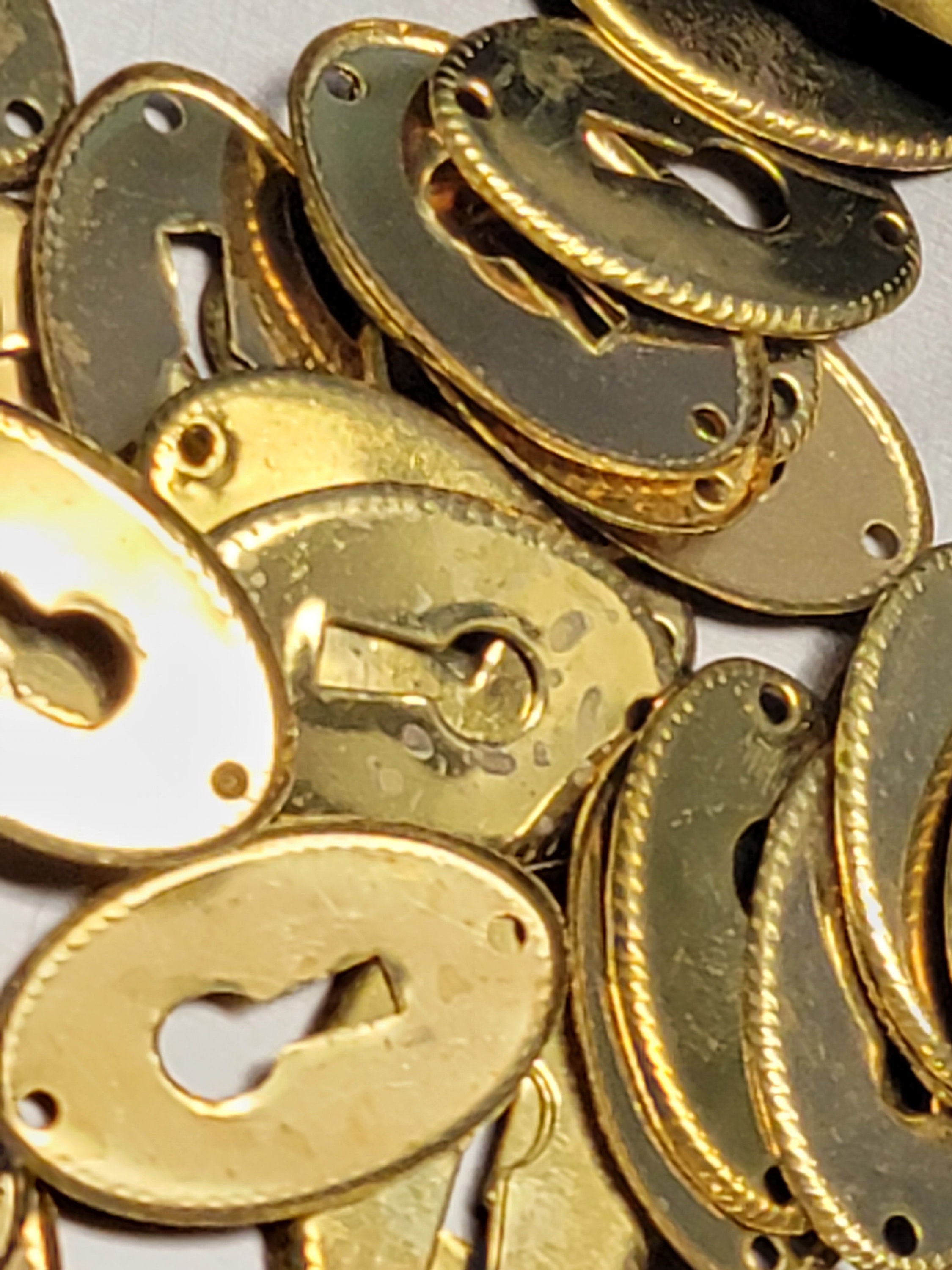 Stamped Brass Vertical Oval Rope Edged Keyhole Cover Keyhole Escutcheon ...