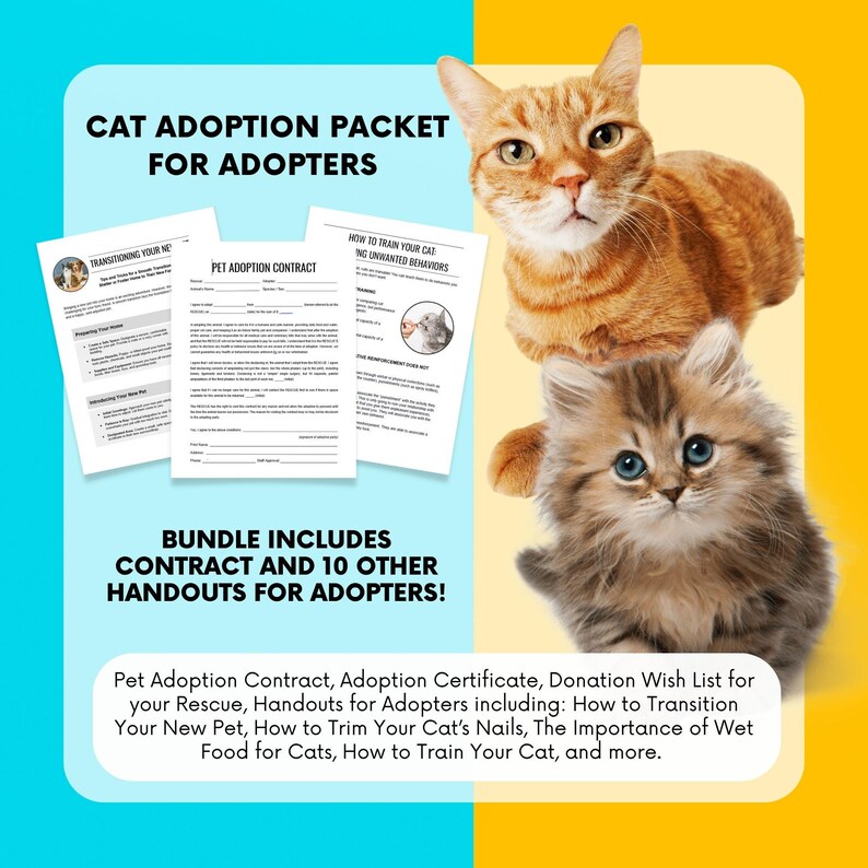 Cat Adoption Packet Handout for Shelters, Rescues, and Individuals ...