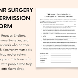 TNR Permission Forms for Shelters, Rescues, and Individuals Who Provide ...