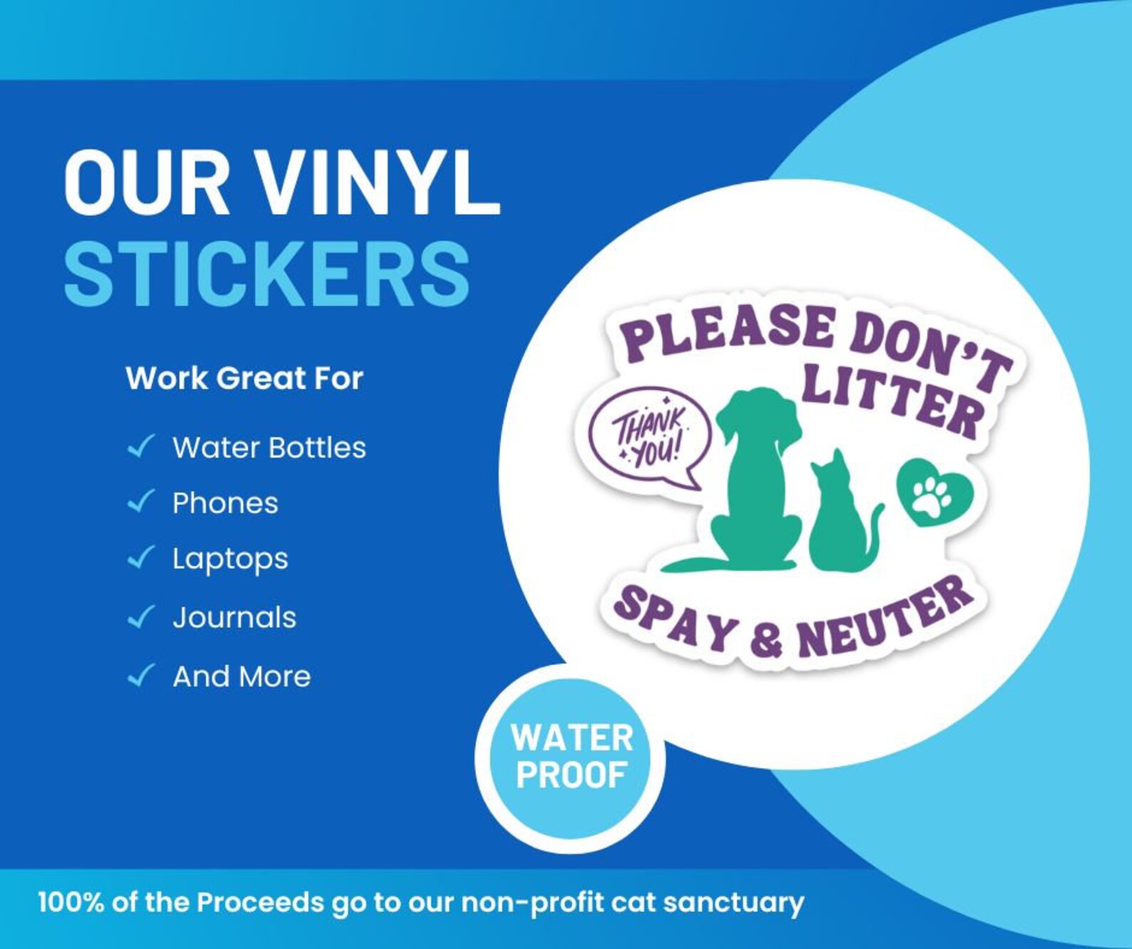 Please Don't Litter Spay and Neuter Sticker/decal, Vinyl Sticker for ...