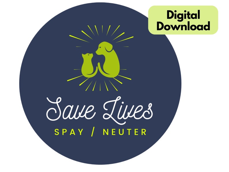 Design: Save Lives, Spay/neuter, 3 X 3 Inch Round Sticker Design, Svg ...