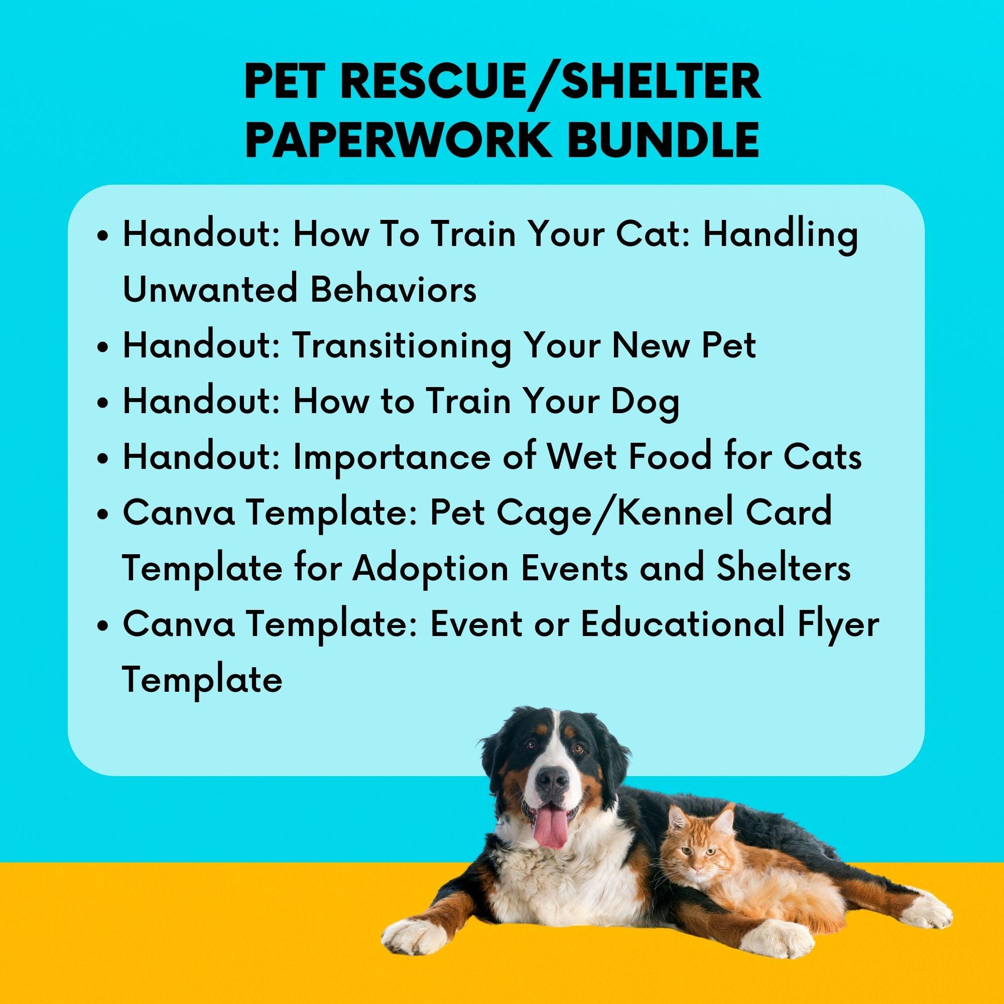 Digital Dog Cat Rescue Paperwork Bundle-adoption App, Contract ...