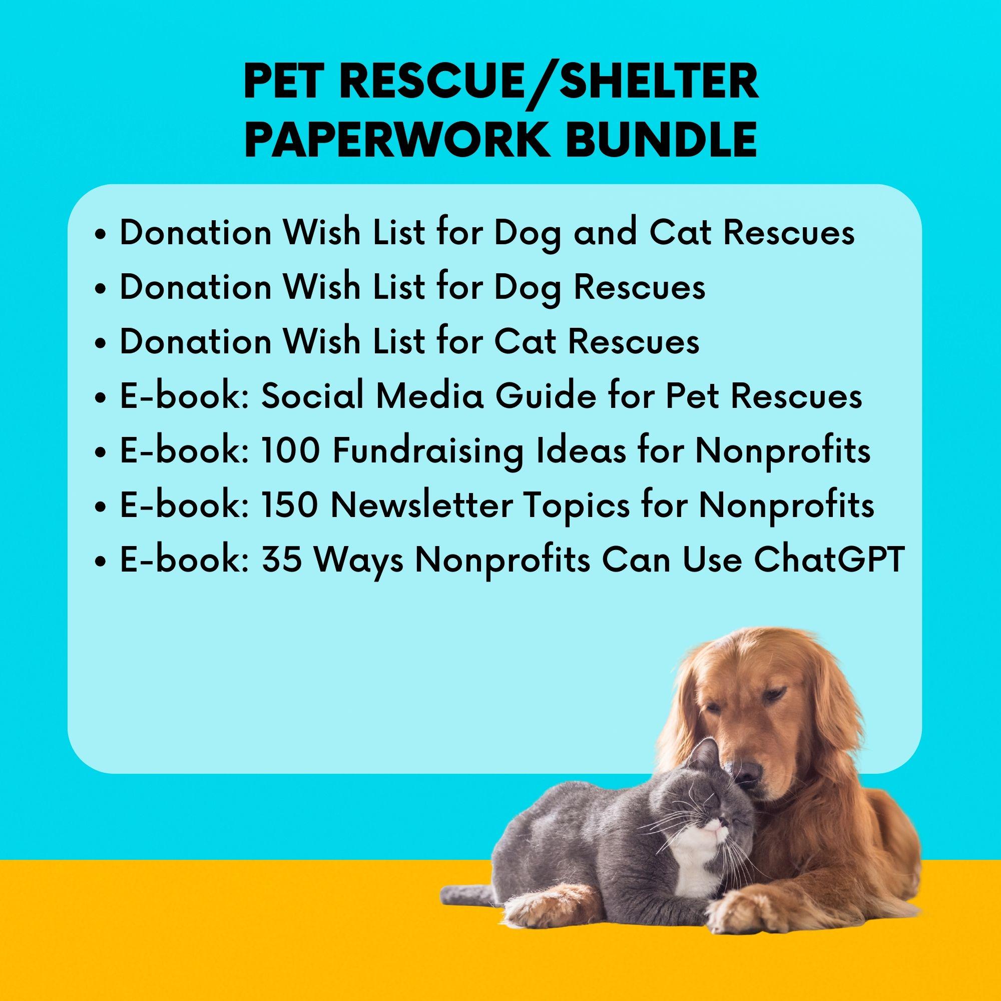 Digital Dog Cat Rescue Paperwork Bundle-adoption App, Contract ...