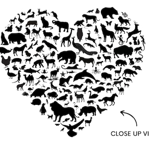 Animal Heart for Crafts and Printable Wall Art Decor, PDF, SVG, JPG for ...