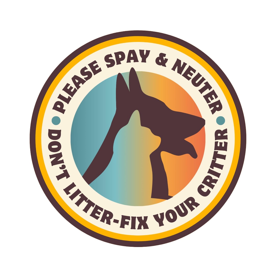 Spay Neuter Round Cat and Dog Vinyl Sticker, Gift for Dog and Cat ...