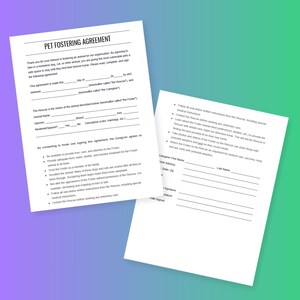 Pet Fostering Contract/template for Shelters and Rescues, Dog/cat ...