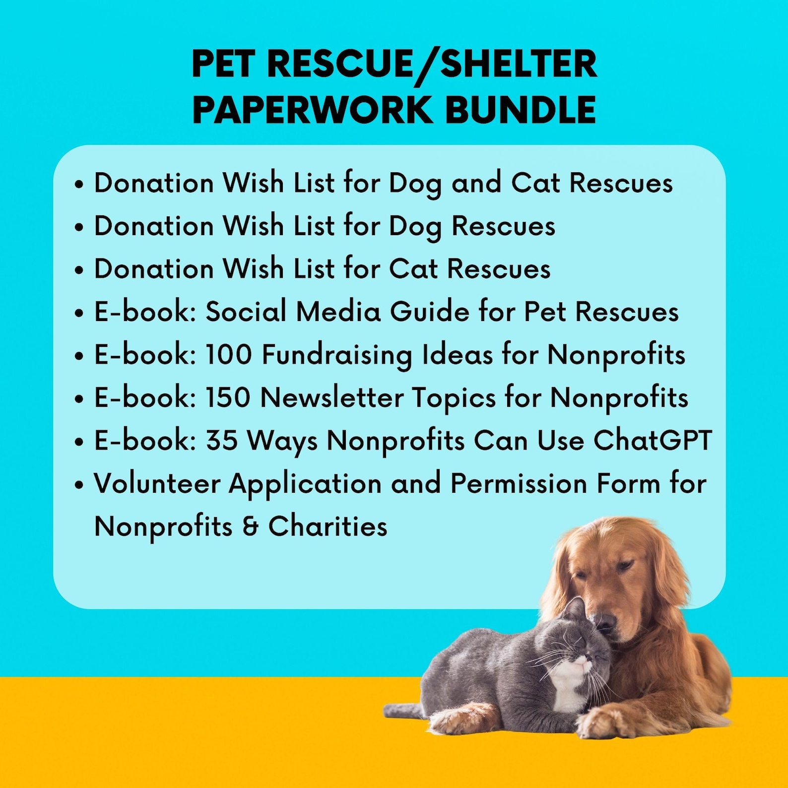 Digital Dog Cat Rescue Paperwork Bundle-adoption App, Contract ...
