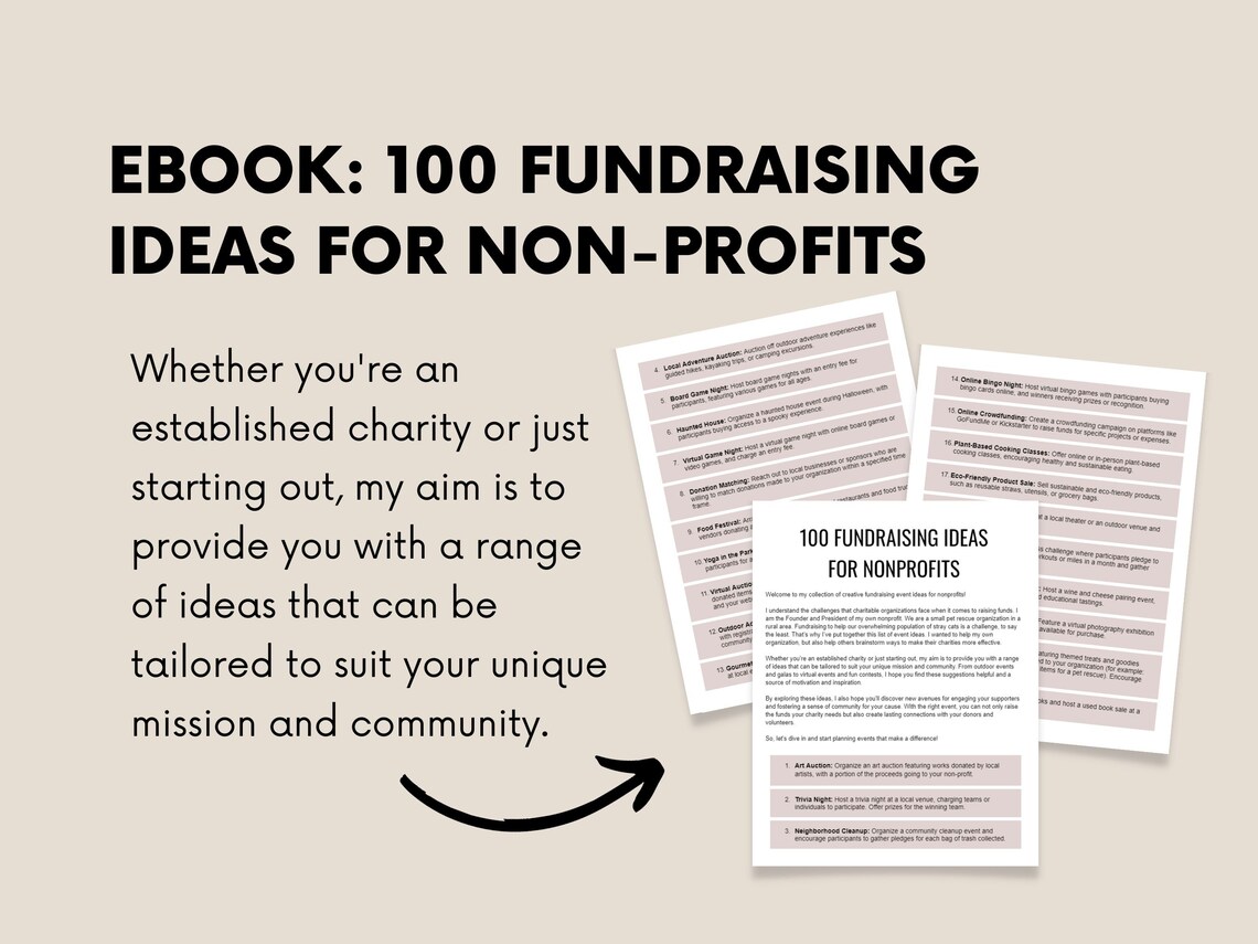 100 Fundraising Ideas for Non-profits, PDF E-book - Etsy