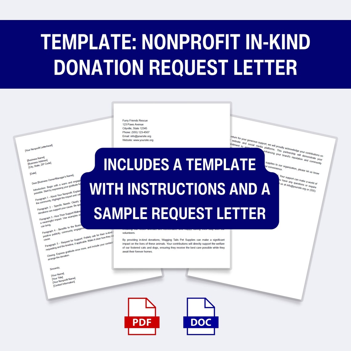 Nonprofit Template: In-kind Donation Request Letter With Sample Letter ...