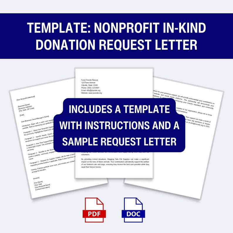 Nonprofit Template: In-kind Donation Request Letter With Sample Letter ...