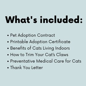 Cat Adoption Packet Handout for Shelters, Rescues, and Individuals ...