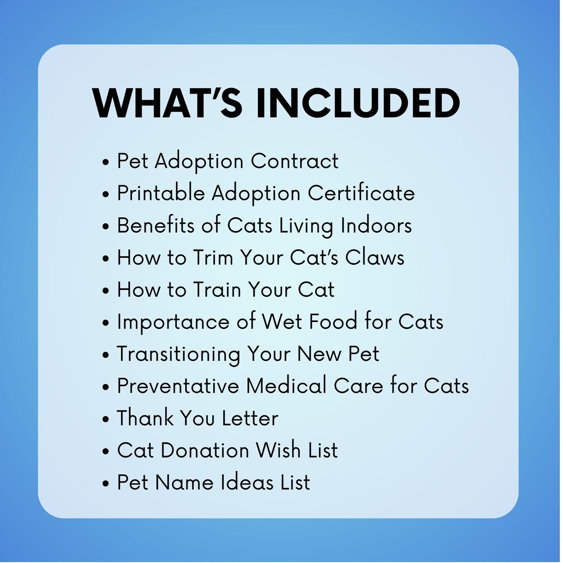 Cat Adoption Packet Handout for Shelters, Rescues, and Individuals ...