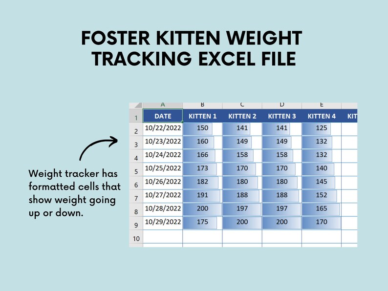 Foster Kitten Log/worksheet Packet, Foster Kitten Kit - XLSX, DOCX, PDF ...