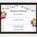 Pet Adoption Certificate: Cat, Dog, Desk Pet (digital Download) - Etsy