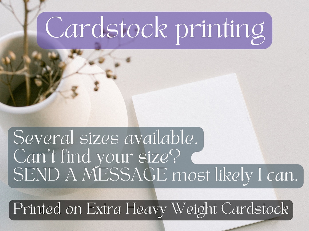 Large Custom Prints on Thick Cardstock, A5 to A3 Print. Linen, Uncoated ...