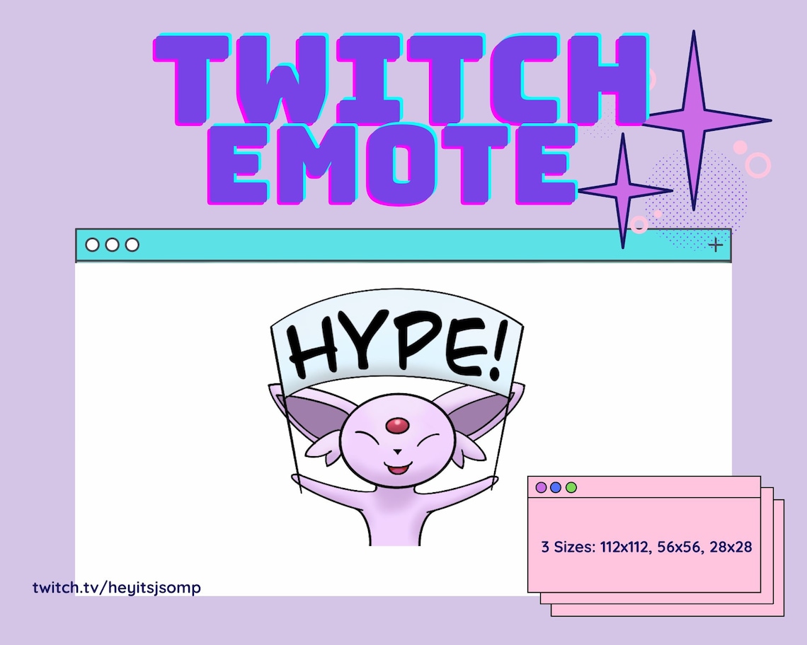 Hype Espeon Emote Twitch Emote Discord Emote Pokemon Emote - Etsy UK