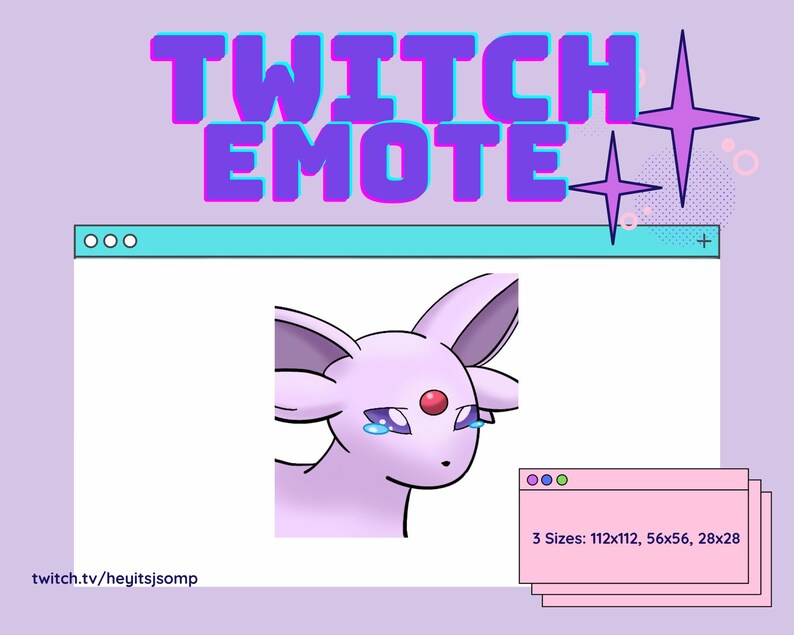 Sad Espeon Emote Twitch Emote Pokemon Emote Discord Emote - Etsy UK