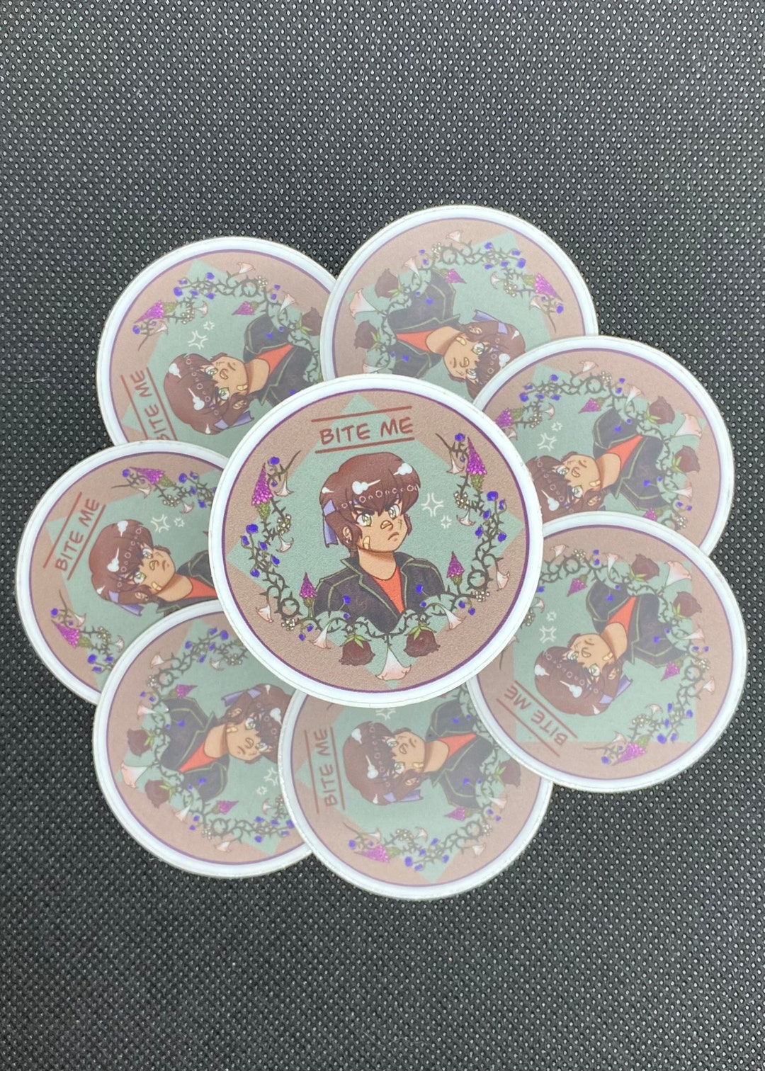 90's Anime Style Bite Me Boy Sticker - Etsy