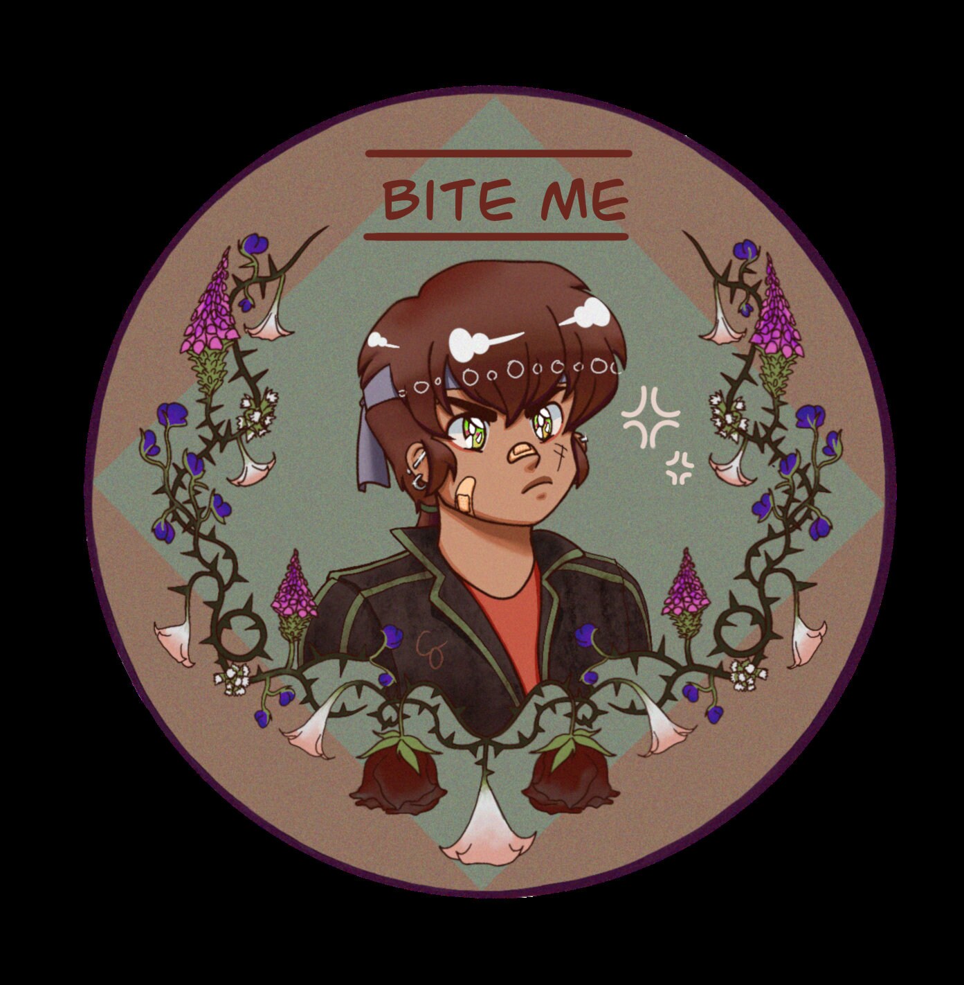 90's Anime Style Bite Me Boy Sticker - Etsy