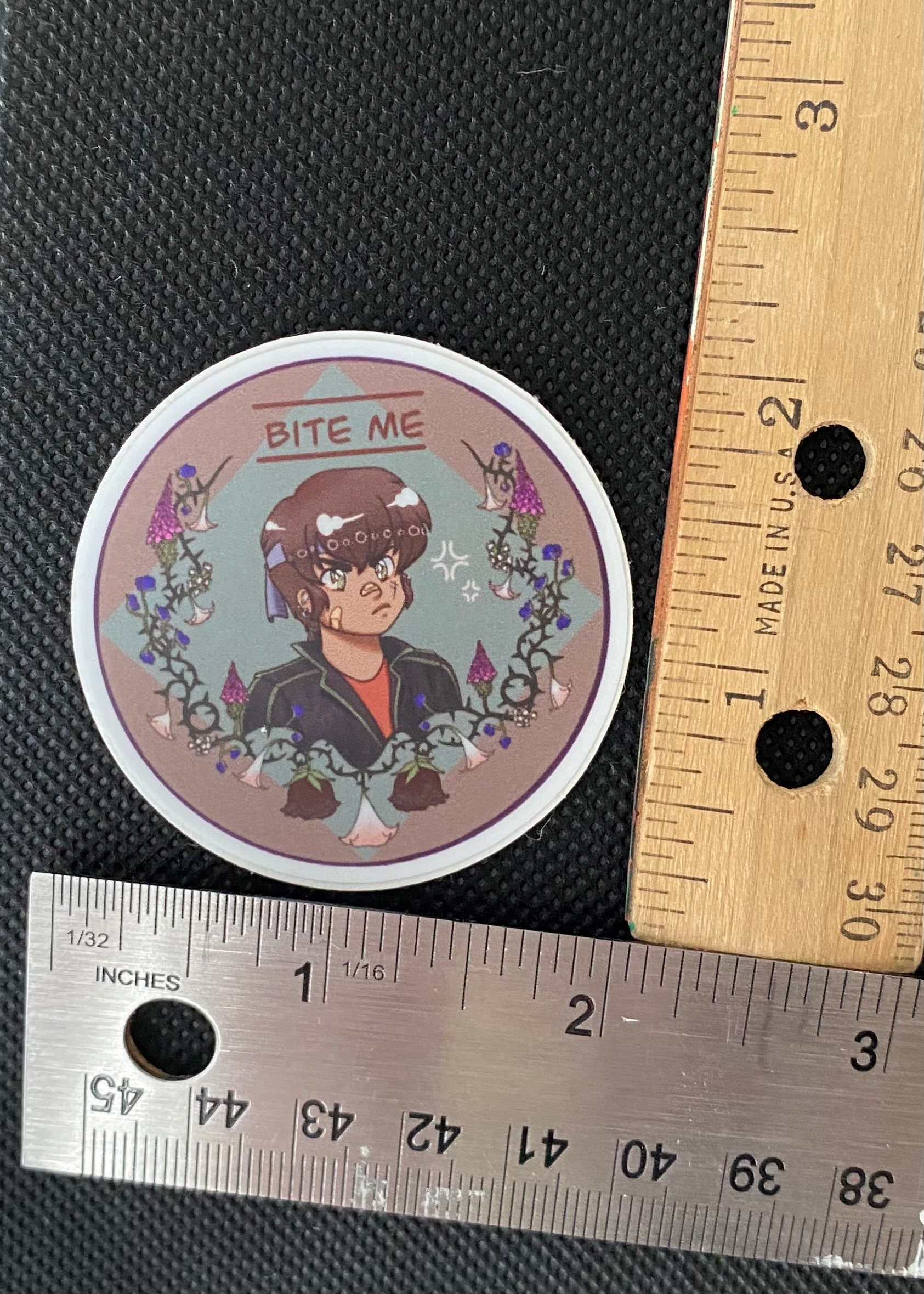 90's Anime Style Bite Me Boy Sticker - Etsy
