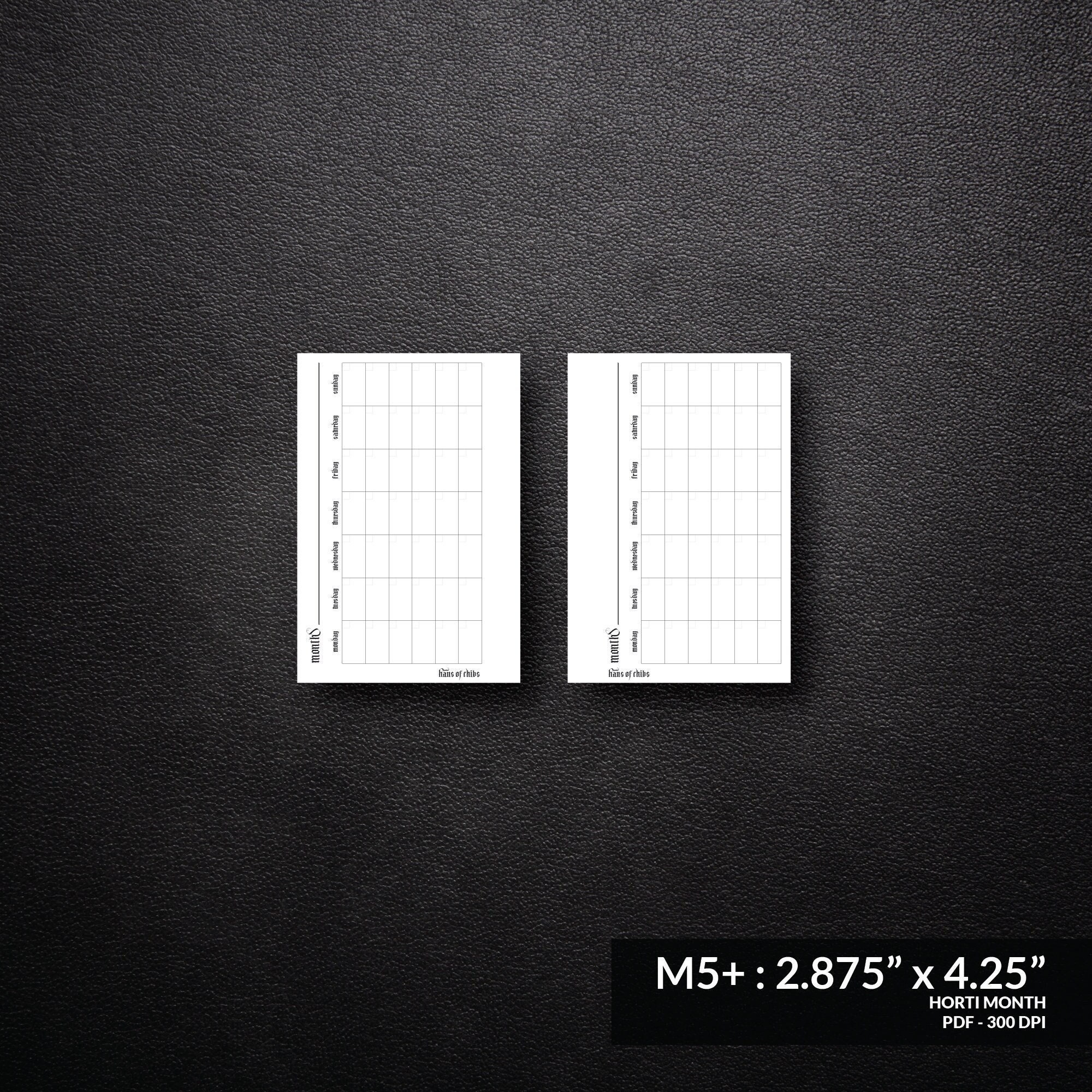 M5 Plus Horizontal Layout Monthly Printable - Etsy