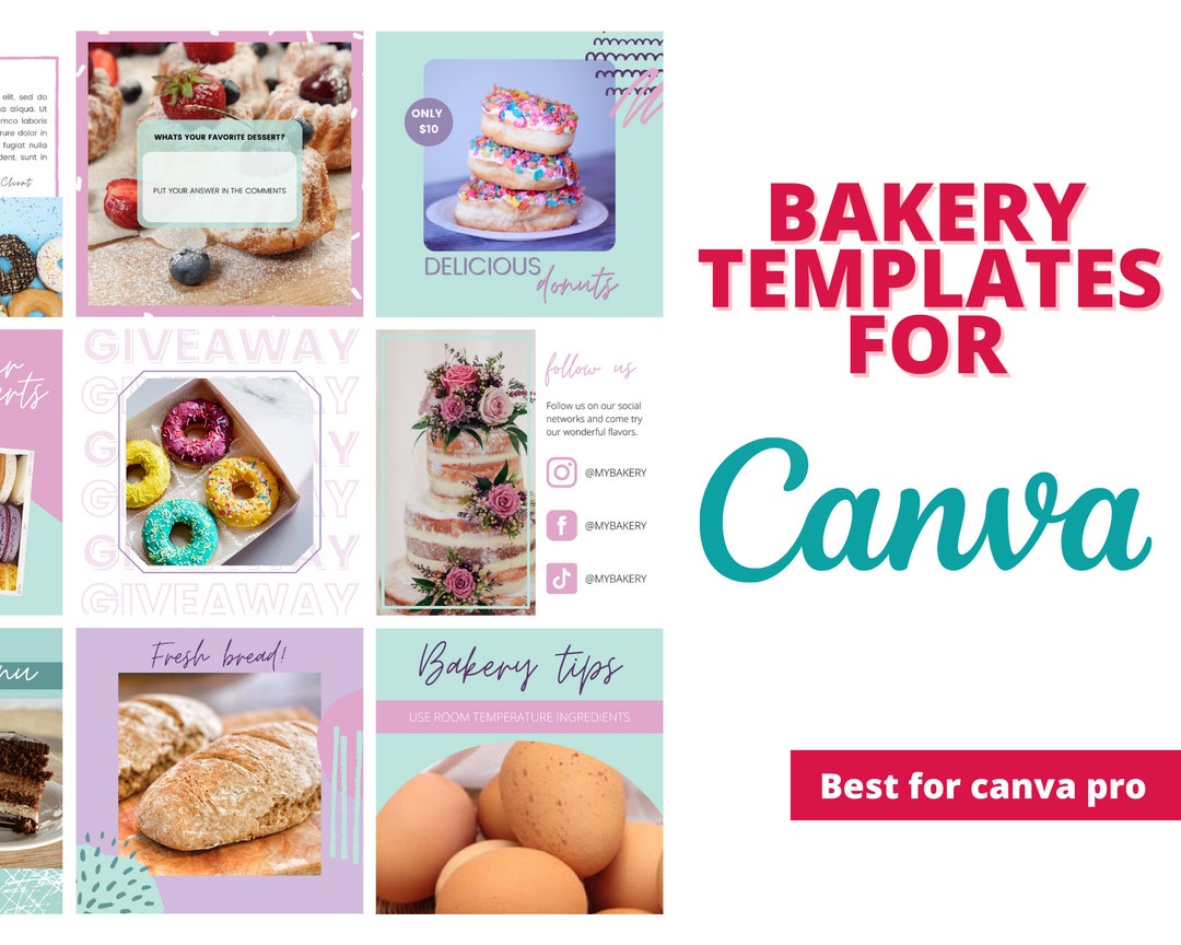 Bakery Template Instagram Posts | Bakery Social Media Template | Bakery ...