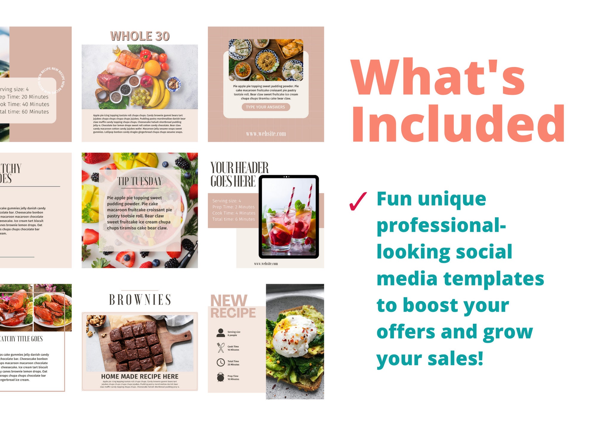 Food Instagram Post Templates Canva Foodie Instagram Feed Fully ...