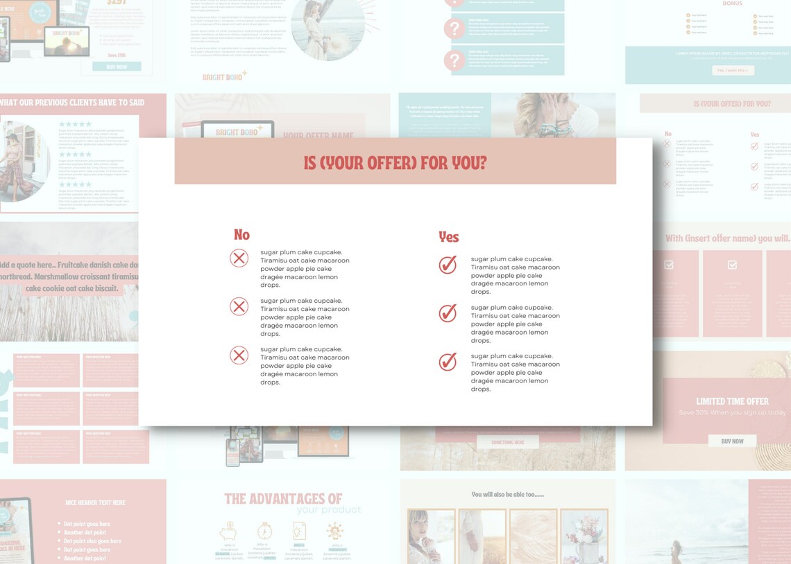 Canva Website Template Landing Page Template Landing Page Design Bright ...
