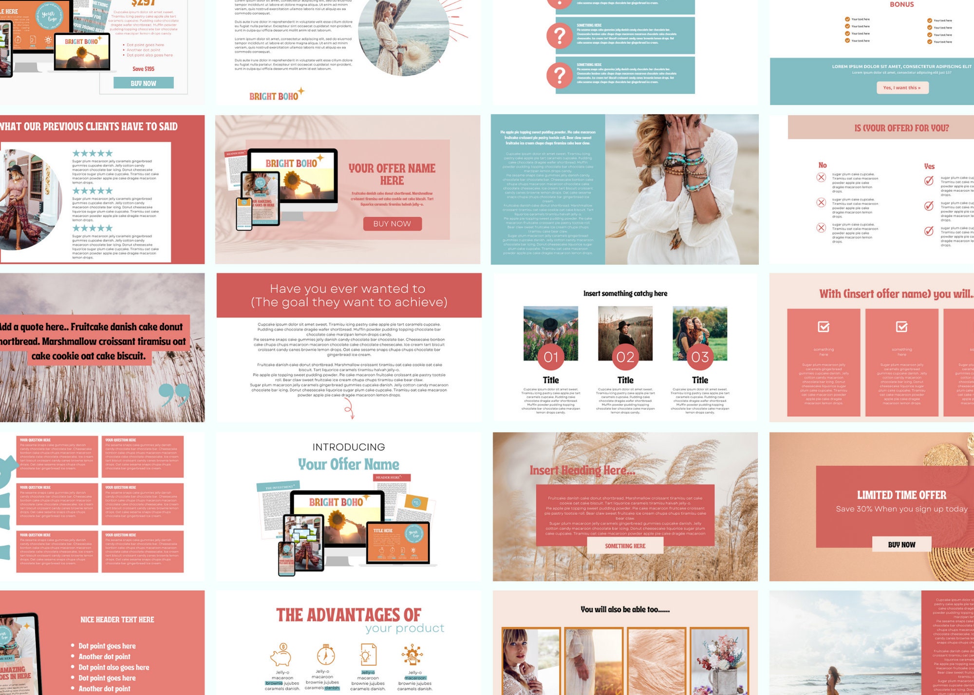 Canva Website Template Landing Page Template Landing Page Design Bright ...