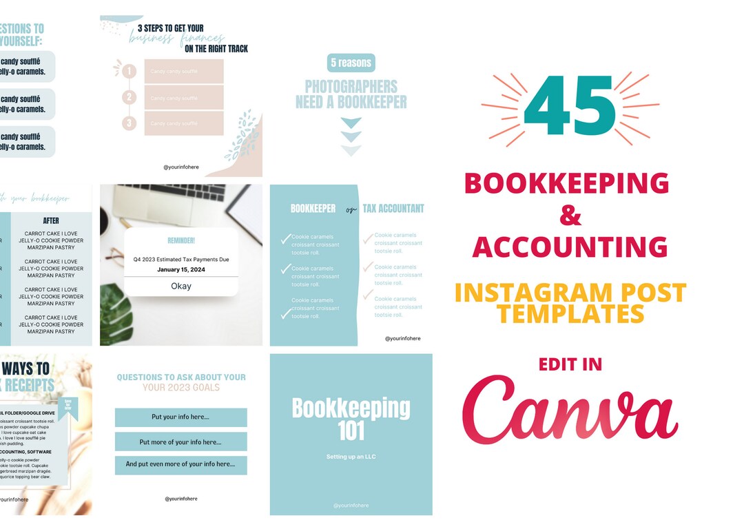 Bookkeeping Canva Templates Canva Bookkeeping Accounting Editable Canva ...